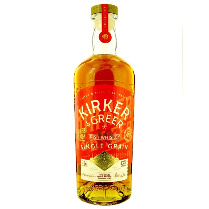 Kirker & Greer 10 Year Old Single Grain Irish Whiskey 43% 70cl - RMW